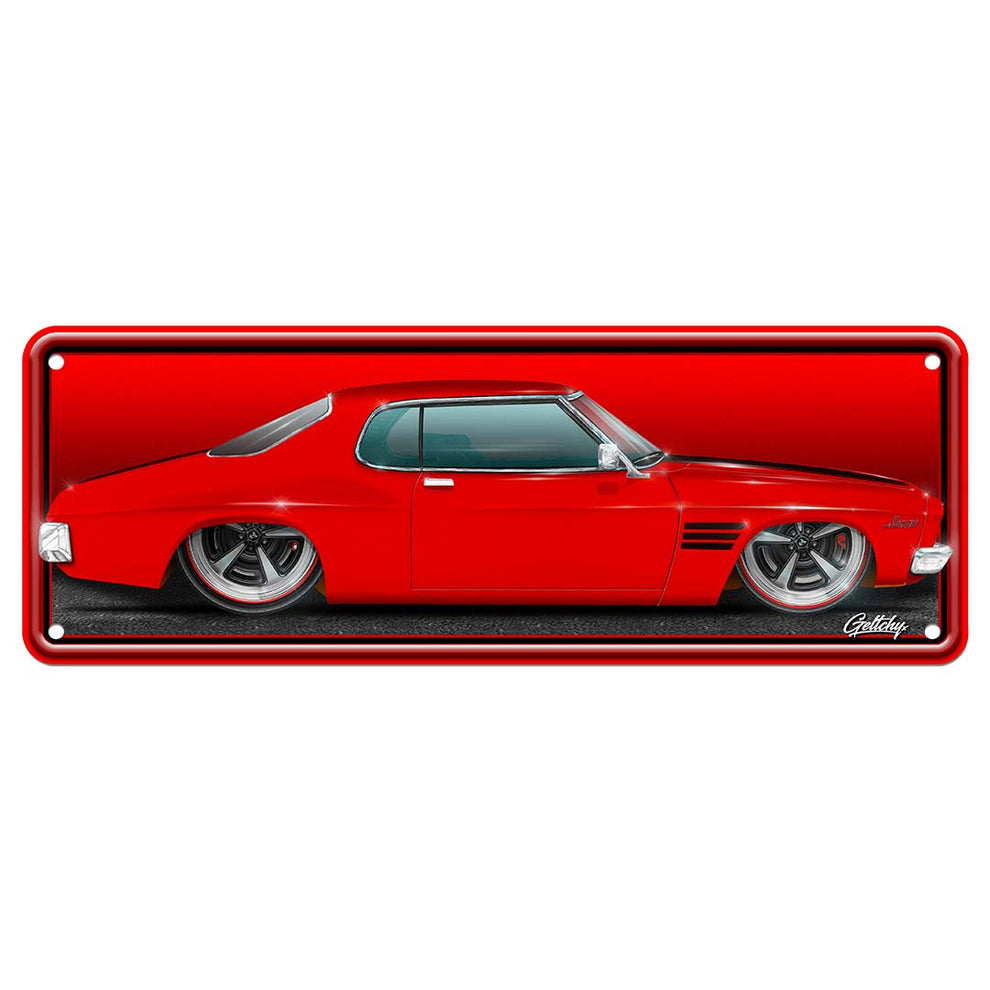 RED HQ GTS MONARO N/PLATE – LUGGAGE WITH LOOKS GIFTWARE